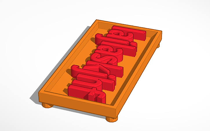 3D design Text plate - Tinkercad