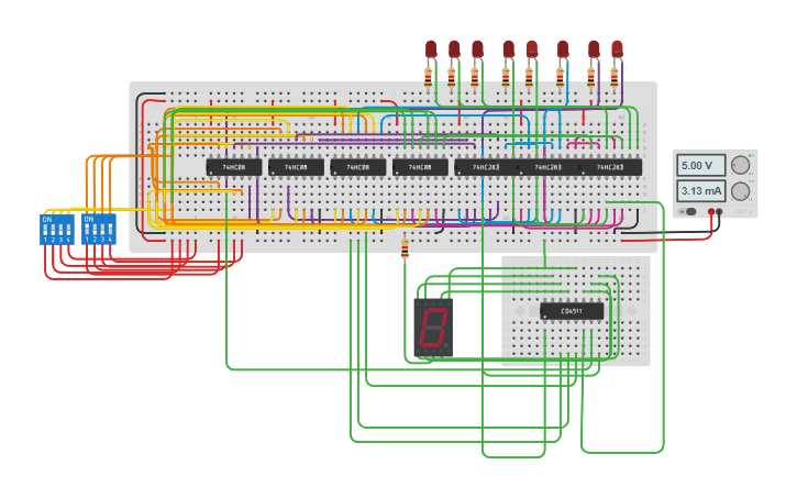 Circuit Design 4 Bit Binary Multiplier Tinkercad