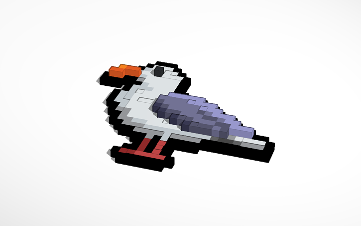 3D design Seagull Pixel Art - Tinkercad