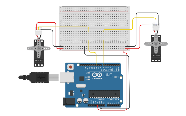 Circuit design Motor Servo - Tinkercad