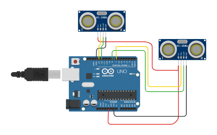 Circuit Design Arduino Basics Ultrasonic Count People Tinkercad
