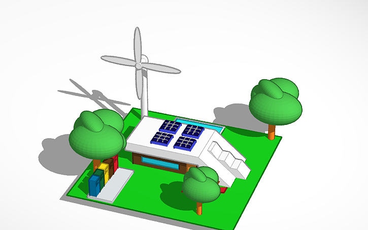3D design Maker project build a eco house 3D - Tinkercad