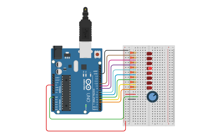 Circuit Design Pot Sequenza Tinkercad