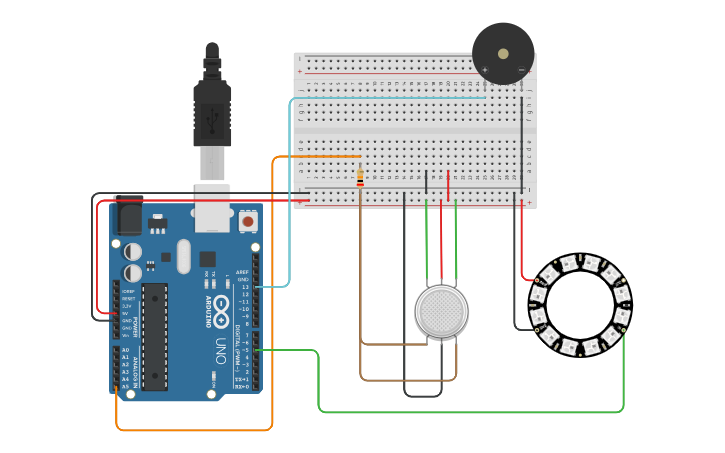 Circuit Design Copy Of Gas Sensor Project Tinkercad