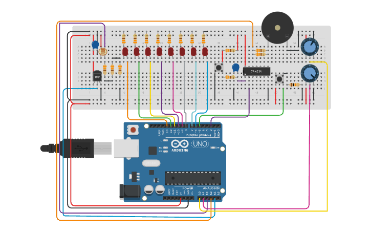 Circuit design Kit-On-A-Shield Arduino simulator - Tinkercad