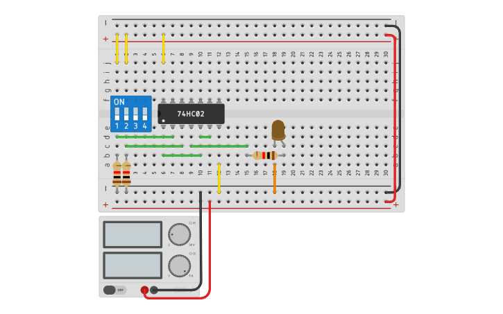 Circuit design OR Gate using NOR Gate - Tinkercad