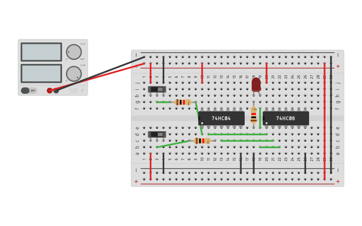 Circuit design 4B - circuitos digitais - Tinkercad
