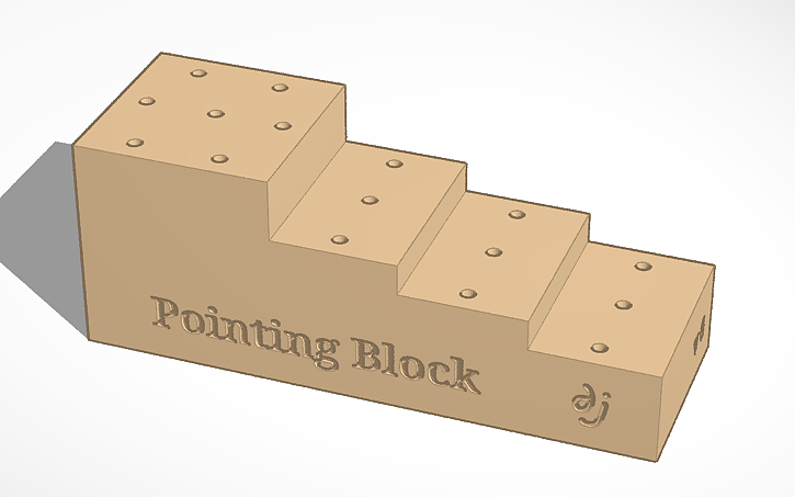 3D design Pointing and Pinning Block v6 - Tinkercad