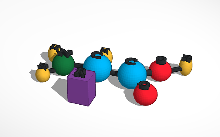 3D design General Amino Acid Structure | Tinkercad