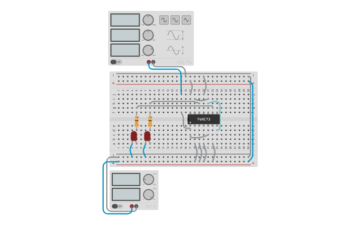 Circuit design Montagem do circuito contador síncrono com CI 7473 ...