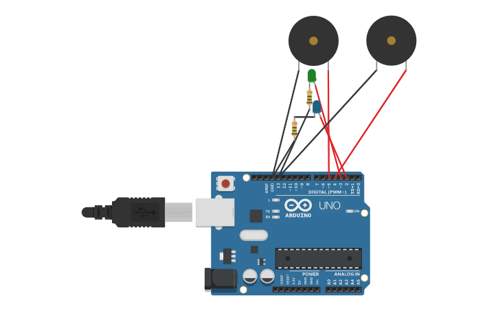 Circuit design Buzzer - Tinkercad
