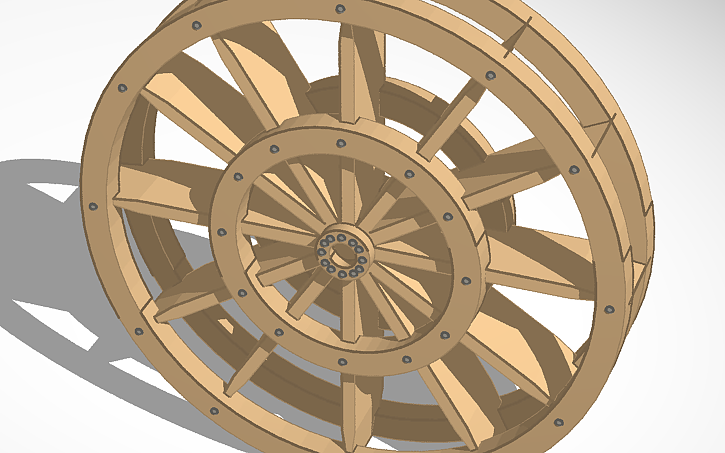 3D design Water Wheel - Tinkercad