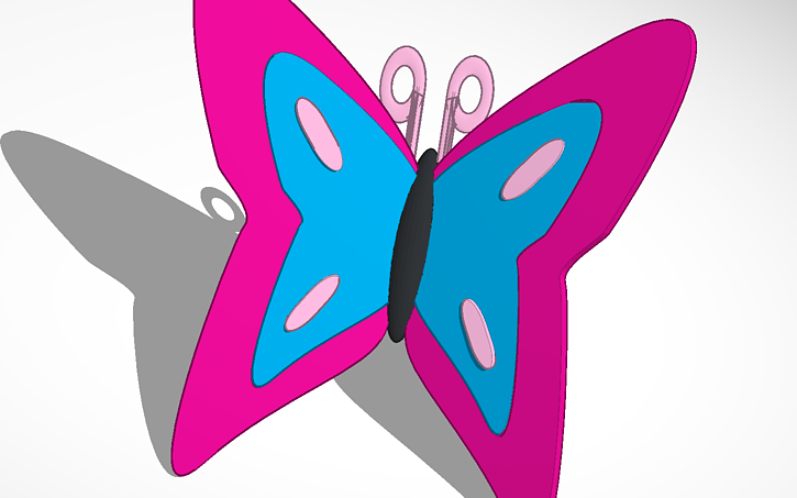 3D design butterfly - Tinkercad