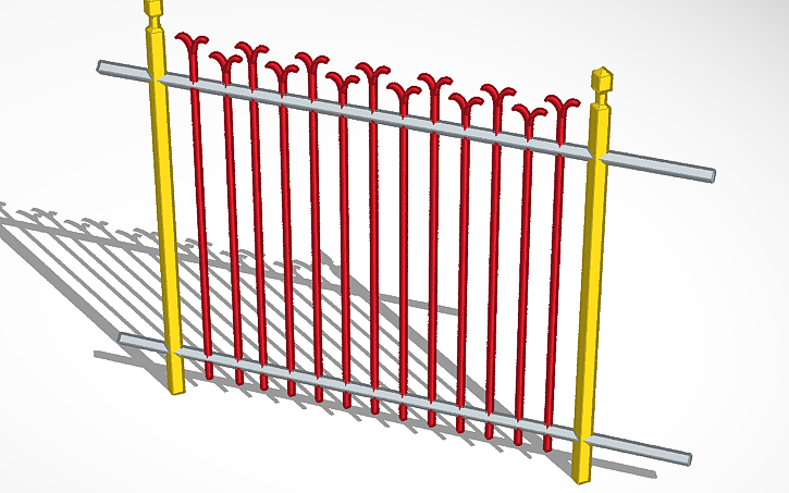 3D design Square tube Fence - Tinkercad