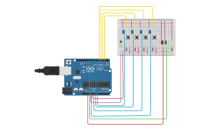 Circuit design Task 3: Digital Combination Lock - Tinkercad