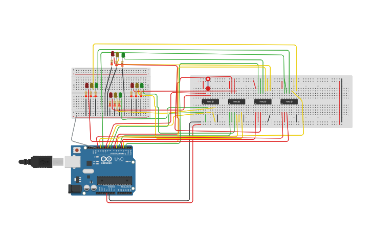 Circuit Design Traffic Light Controller Tinkercad
