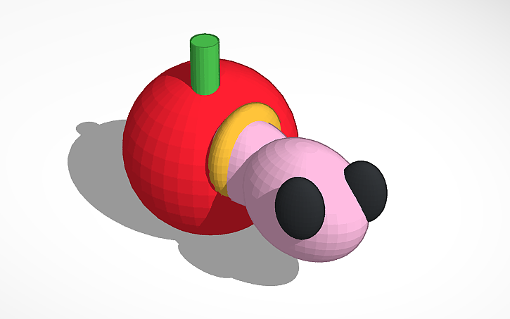3D design Worm Apple - Tinkercad