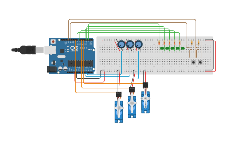 Circuit design Desk Robot Circuit - Tinkercad
