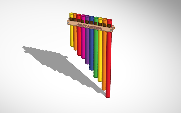 3D design PAN FLUTE MOD 3 - Tinkercad