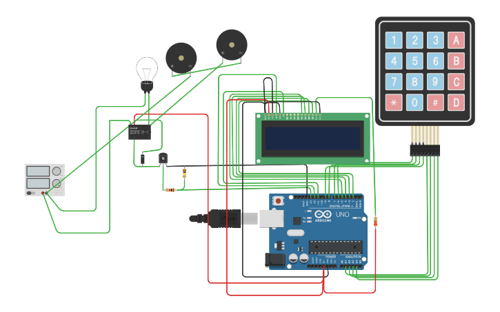 Circuit Design Password Access Control Circuit With Lcd Tinkercad