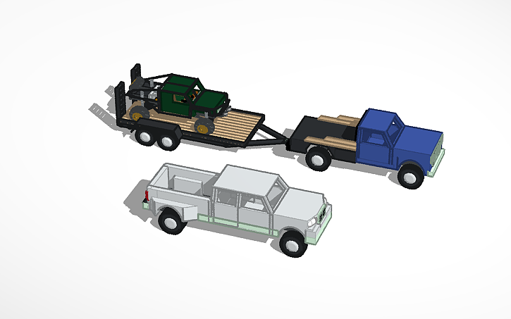 3D design Off-Road Toyota With Trailer And Truck | Tinkercad