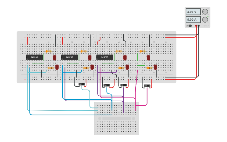 Circuit design Gray code converter | Tinkercad