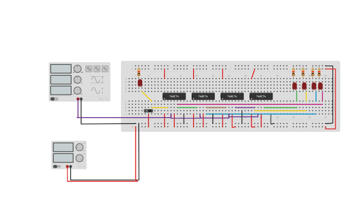 Circuit design LEFTSHIFT REGISTER | Tinkercad