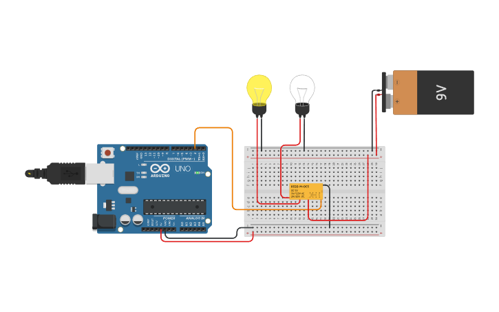 Circuit design DPDT - Tinkercad