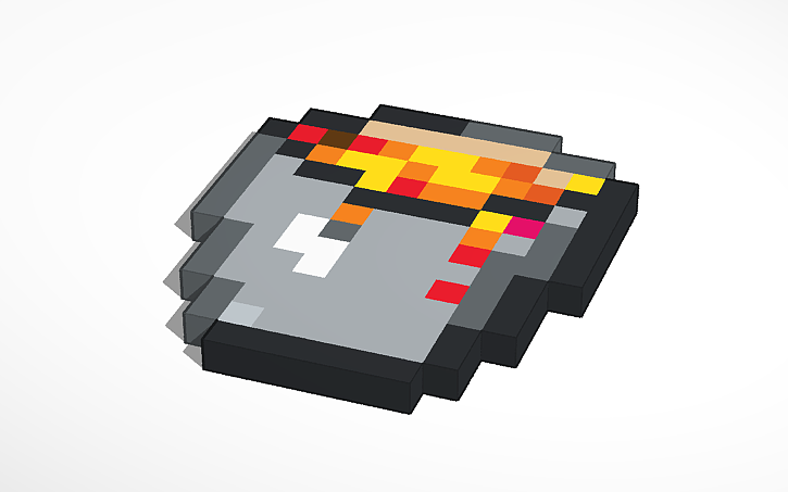 3D design A Minecraft bucket of lava - Tinkercad