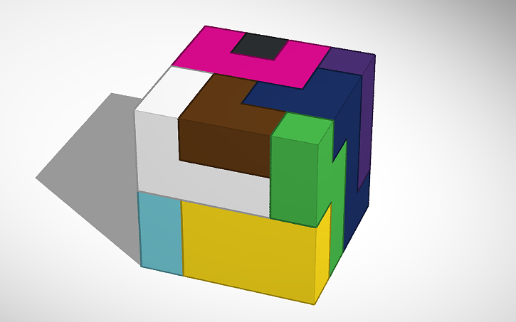 3D design Puzzle Cube Algebra - 4 x 4 - Tinkercad