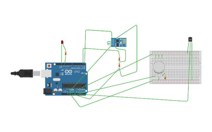 Circuit Design Copy Of Esp8266 With Thingspeak Cloud Tinkercad