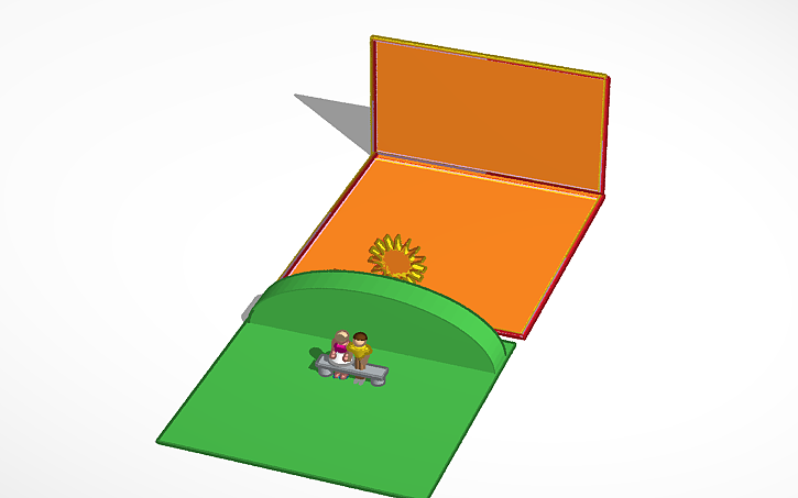 3D design Sunset over the hills. | Tinkercad