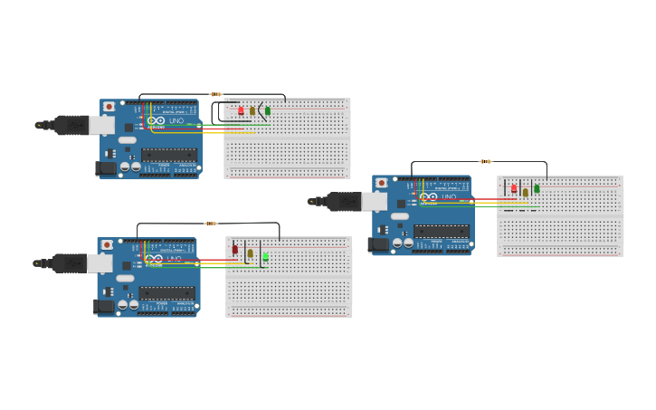 Circuit design ARDUINO LAMPU LALU LINTAS - Tinkercad