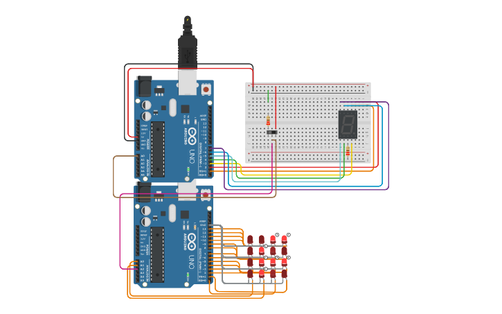 Circuit design 4X4 MATRIX INITIALS | Tinkercad