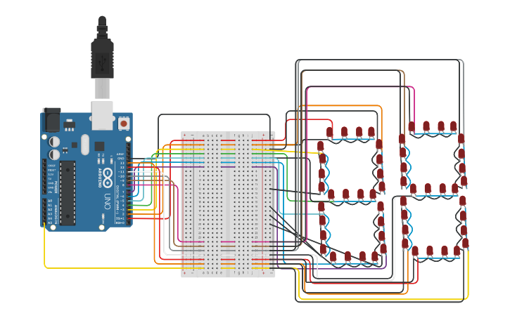 Circuit design numeros - Tinkercad
