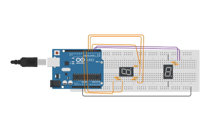 Circuit design Copy of 7SEG | Tinkercad