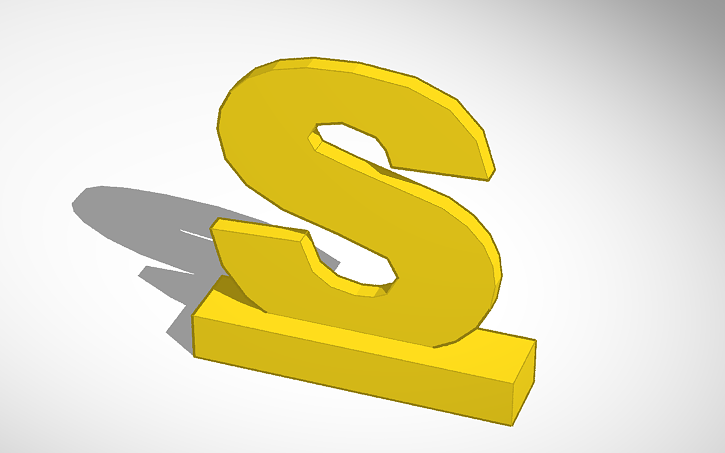 3D design The letter S - Tinkercad