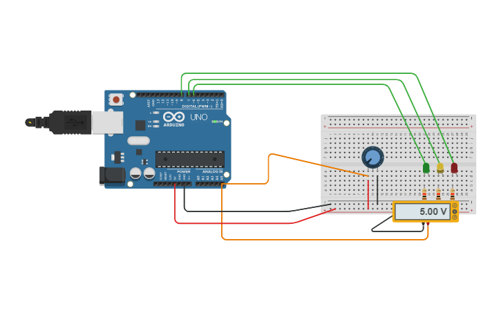 Circuit design Desafio Arduíno I - Tinkercad