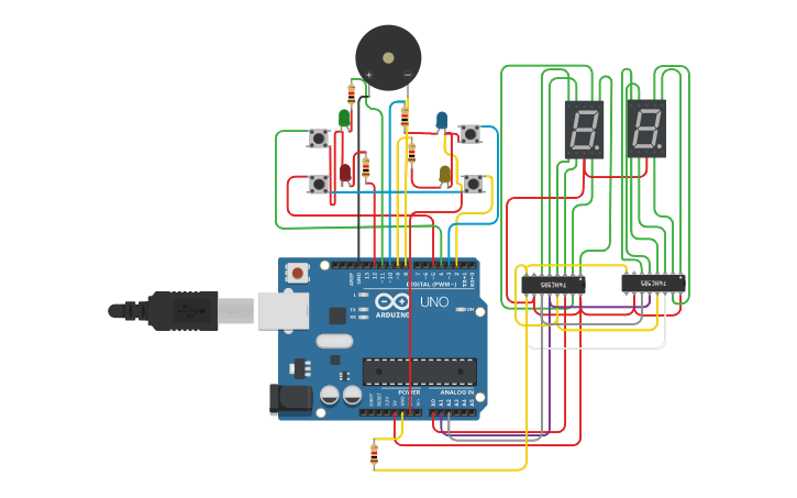 Circuit design arduino simon game with score - Tinkercad Circuit design arduino simon game with score - Tinkercad
