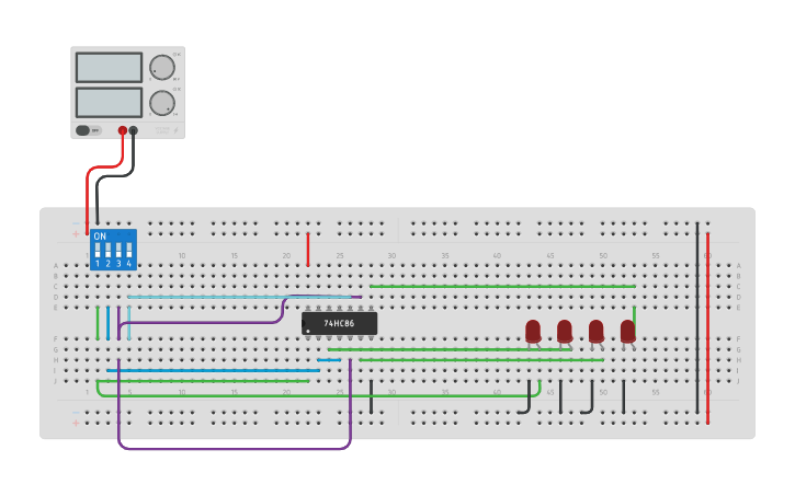 Circuit Design Binary To Gray Tinkercad