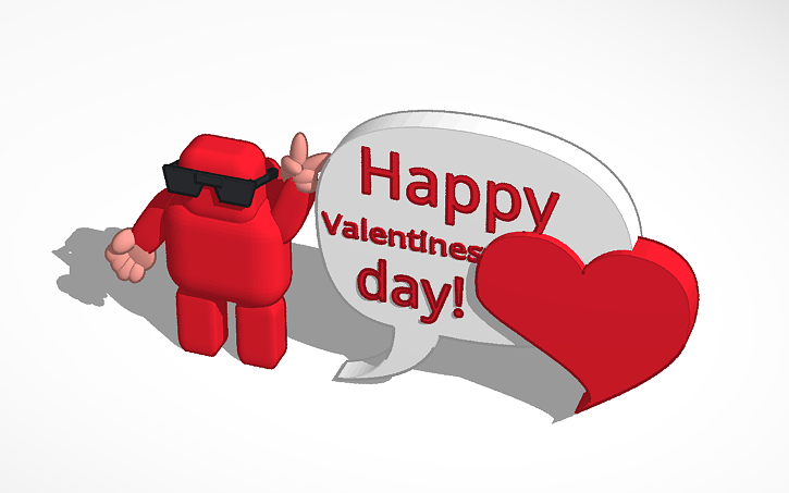 3D design Happy Valentines Day - Tinkercad