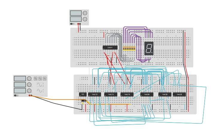 Circuit design 7473 jk flip flops - Tinkercad