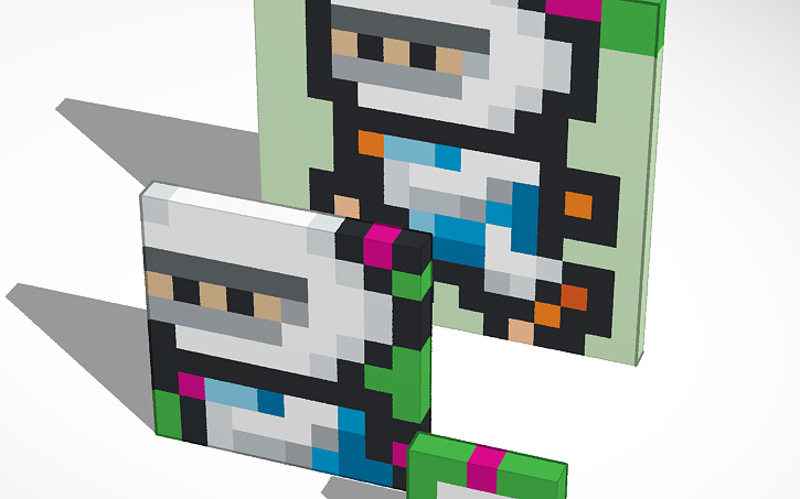 3D design Pixel puzzle collection : Bomberman pixel - Tinkercad