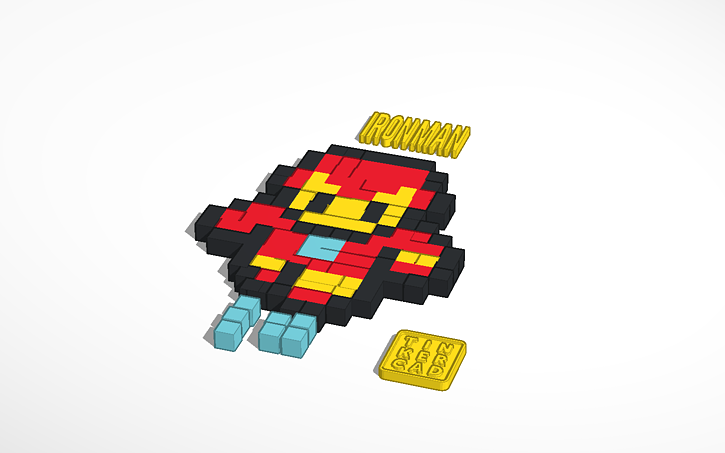 3D design minecraft iron man - Tinkercad