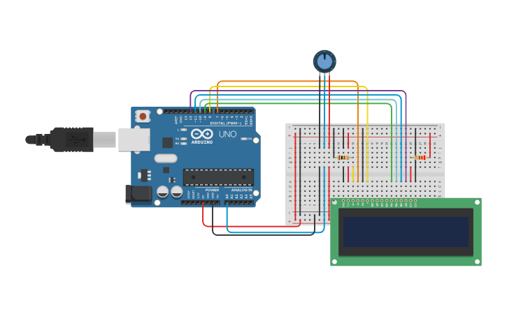 Circuit design LCD Display - Tinkercad