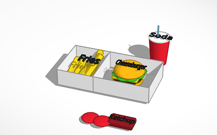 3D design Burger & Fries - Tinkercad