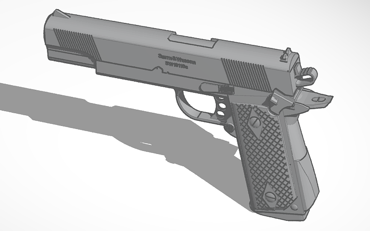 3D design S&W 1911 Pistol - Tinkercad