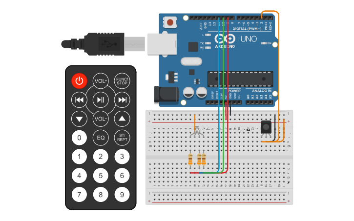 Circuit design IR Sensor - Tinkercad