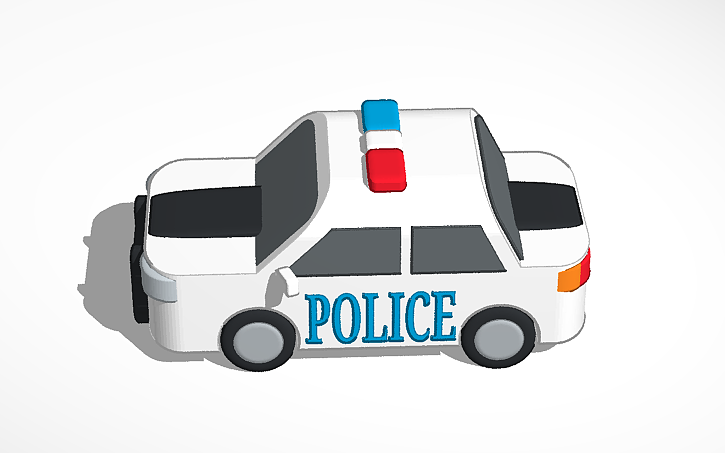 3D design POLICE CAR - Tinkercad