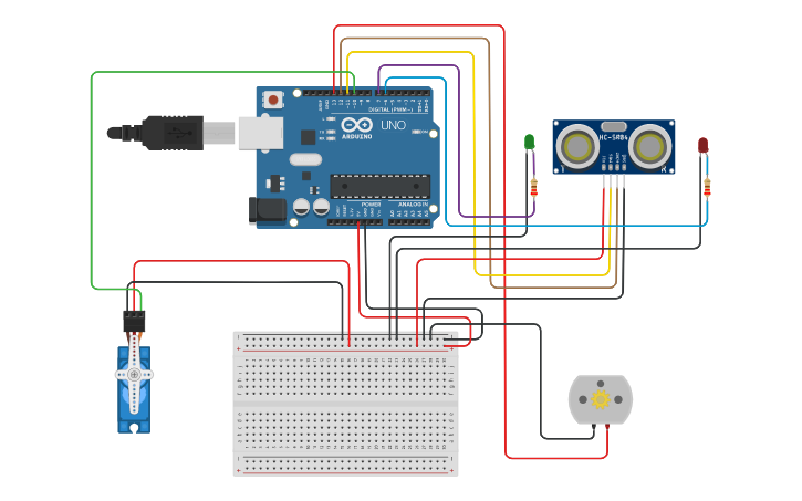 Circuit design Conveyor Belt V2 - Tinkercad